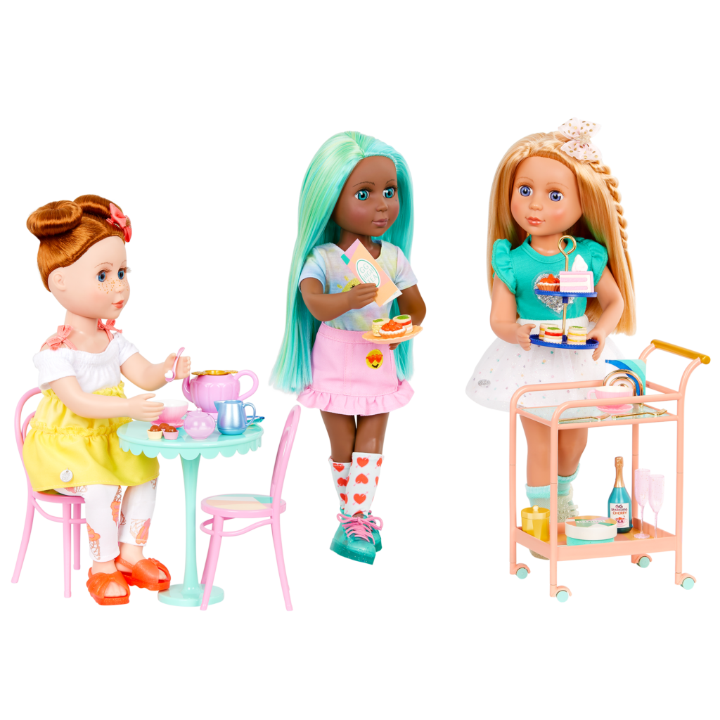 14” Doll Tea Cart & Furniture Playset | Glitter Girls