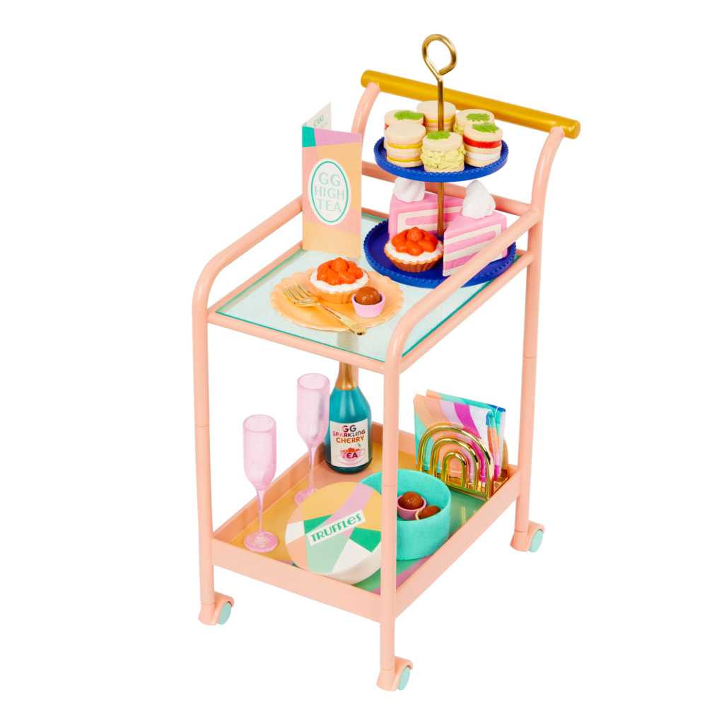 14” Doll Tea Cart & Furniture Playset | Glitter Girls