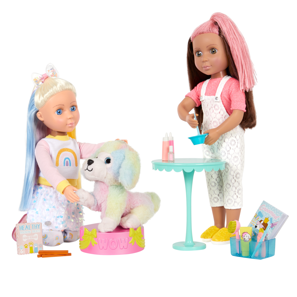 Wiggles & Grooming Show | Posable Plush Dog | Glitter Girls